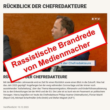 FPÖ-Obmann Kickl bewirbt Medienkanal von fanatischem Rassisten